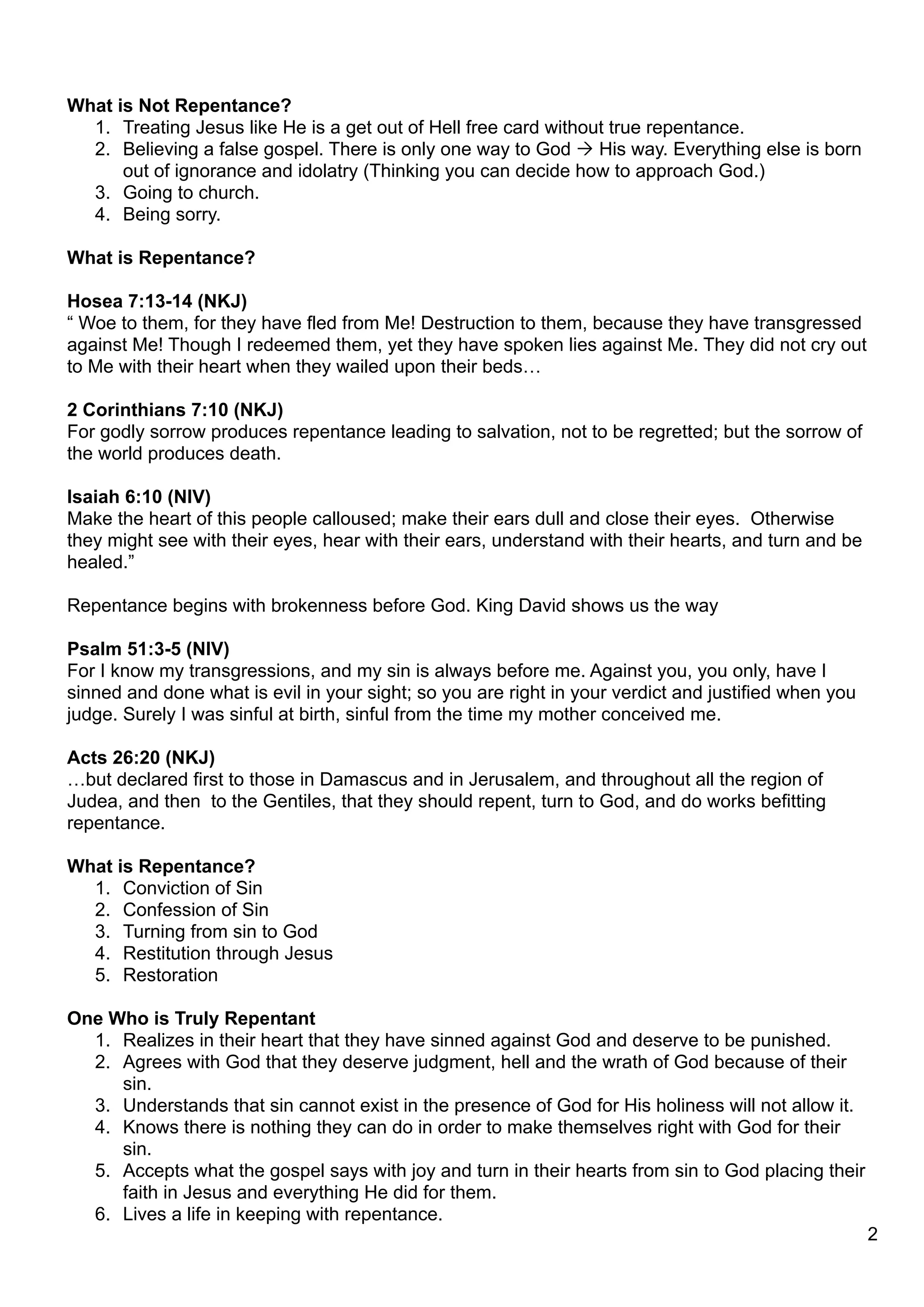 11. What is Repentence? Notes | PDF