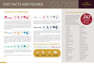 Etihad Airways Fast Facts & Figures Q3 2013 | PDF | Air Travel | Travel ...