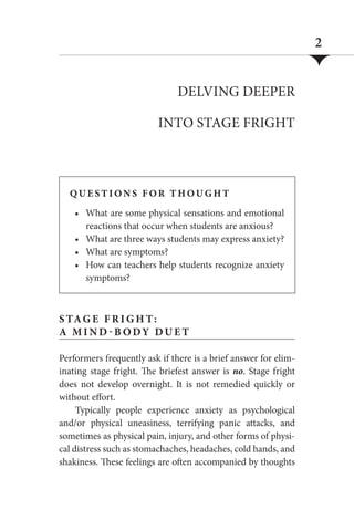 Managing Stage Fright A Guide For Musicians And Music Teachers Nagel | PDF