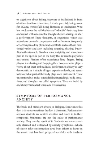 Managing Stage Fright A Guide For Musicians And Music Teachers Nagel | PDF