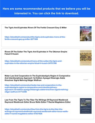The Tigris Euphrates Rivers Mountjoy Shane | PDF