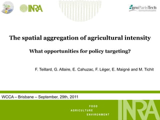 The spatial aggregation of agricultural intensity. Felix Teillard | PPT