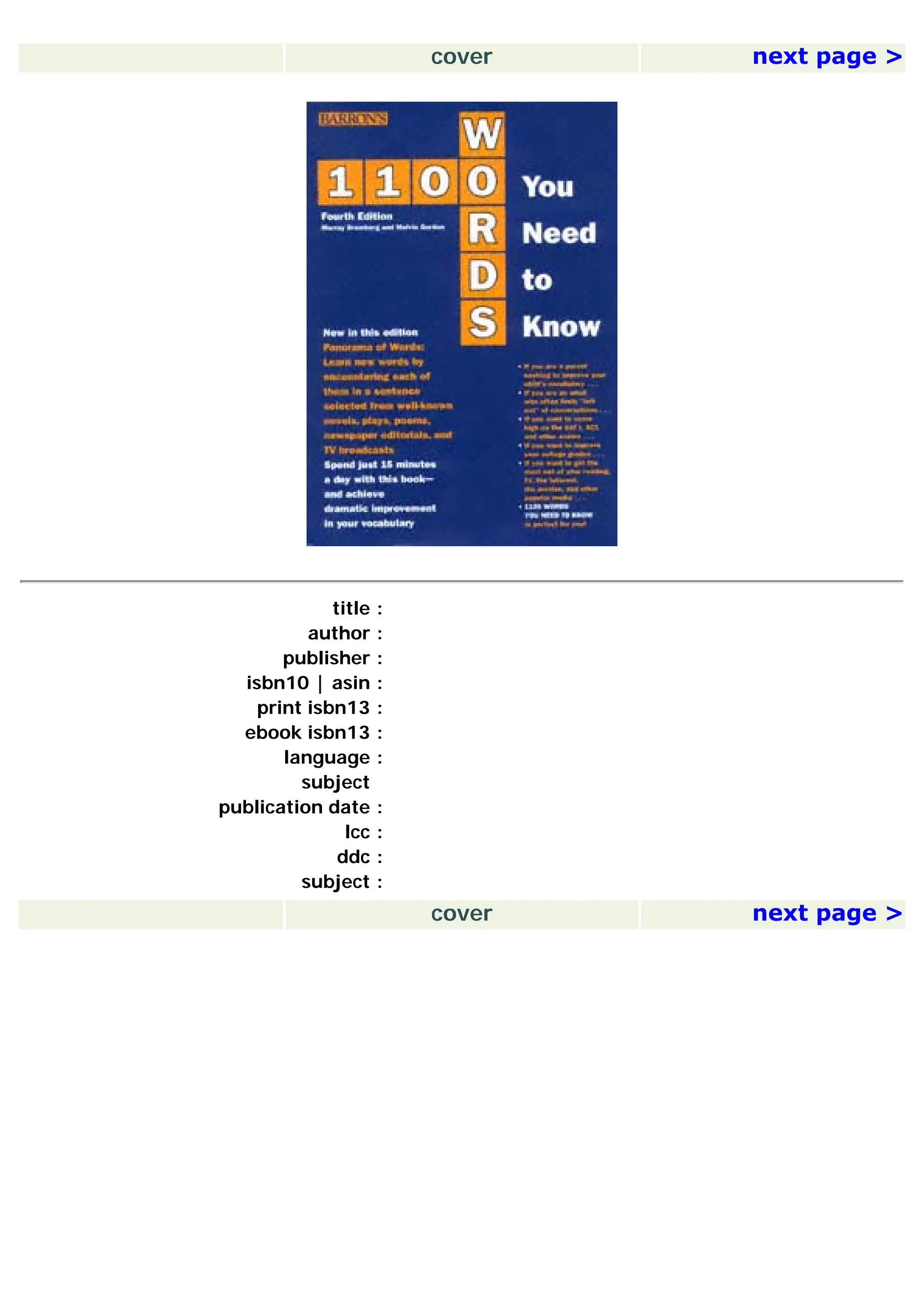 1100 Words You Need to Know- One thousand and a hundred words. | PDF