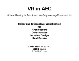 VR in Architecture, Engineering and Construction (AEC) | PDF
