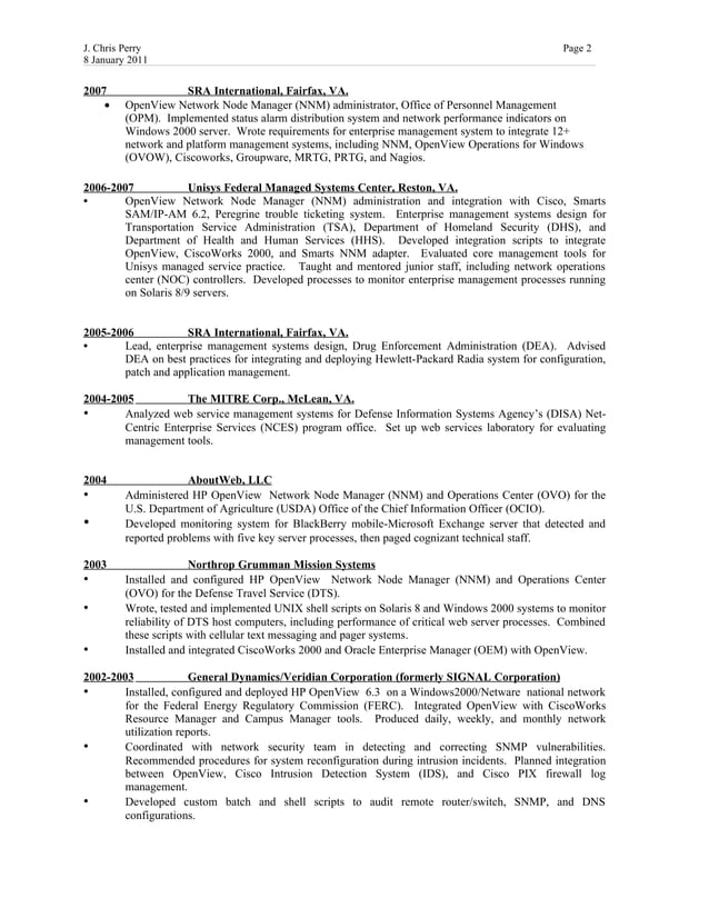 110108 Jc Perry Resume | PDF