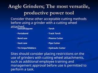 Angle Grinder safety presentation/training | PPT