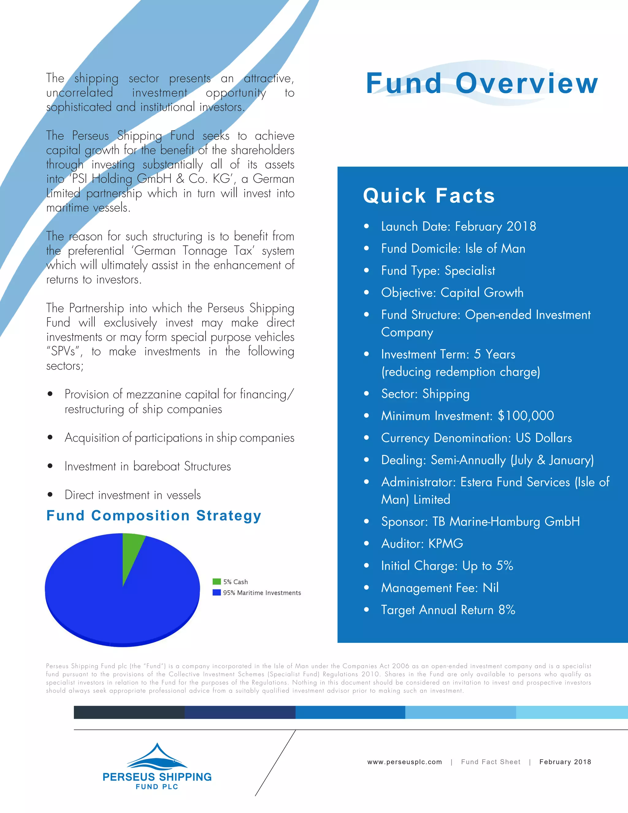 Perseus Shipping Fund PLC Fact Sheet | PDF