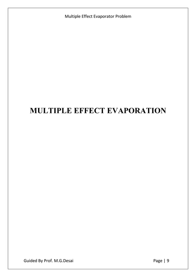 FR MULTIPLE EFFECT EVAPORATION | PDF