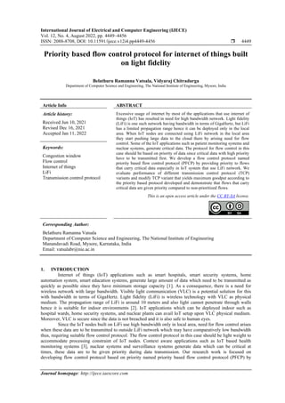Priority based flow control protocol for internet of things built on ...
