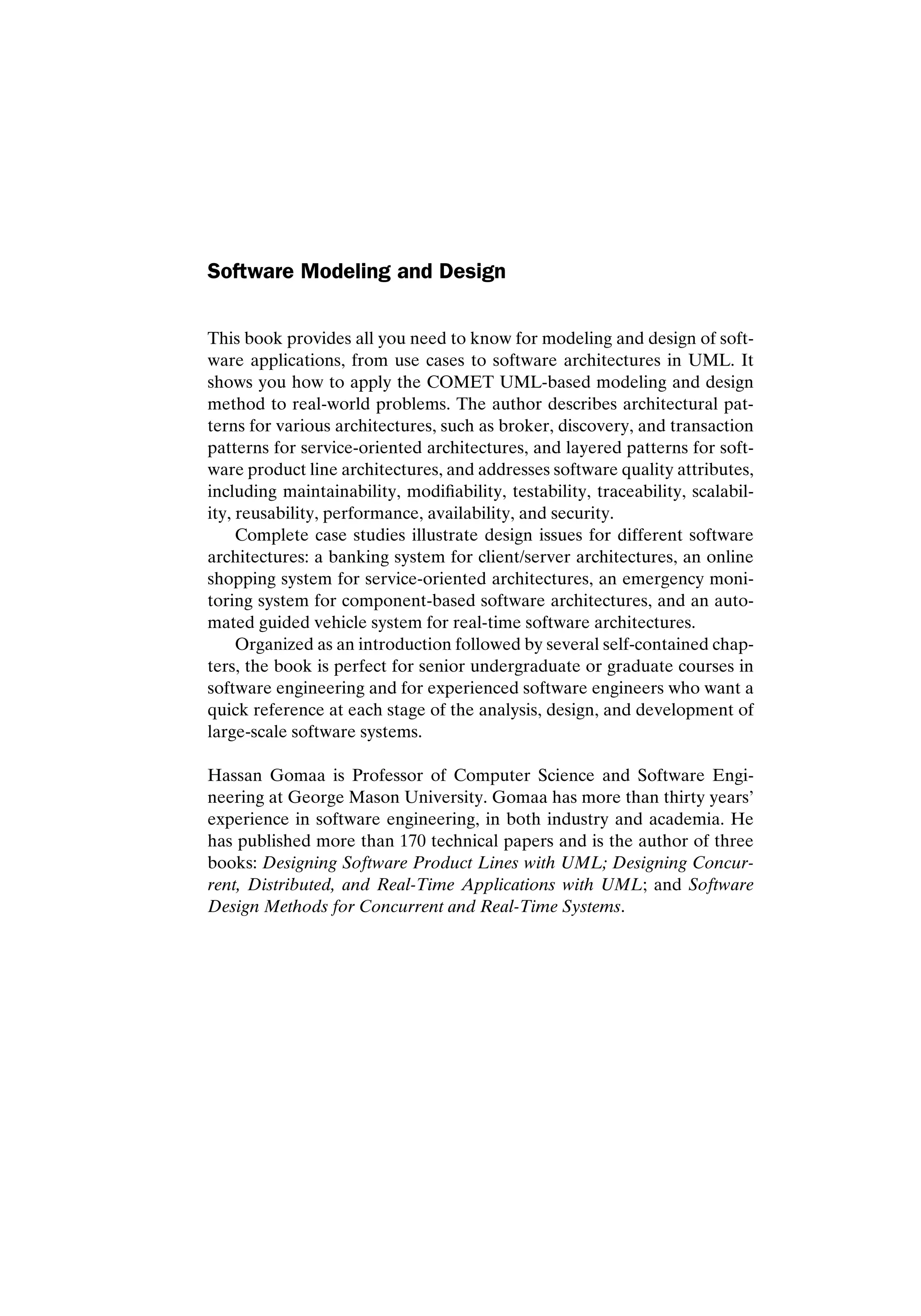 Software Modeling And Design Uml Use Cases Patterns And Software ...