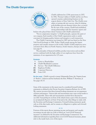 chubb Annual Report 2007 | PDF