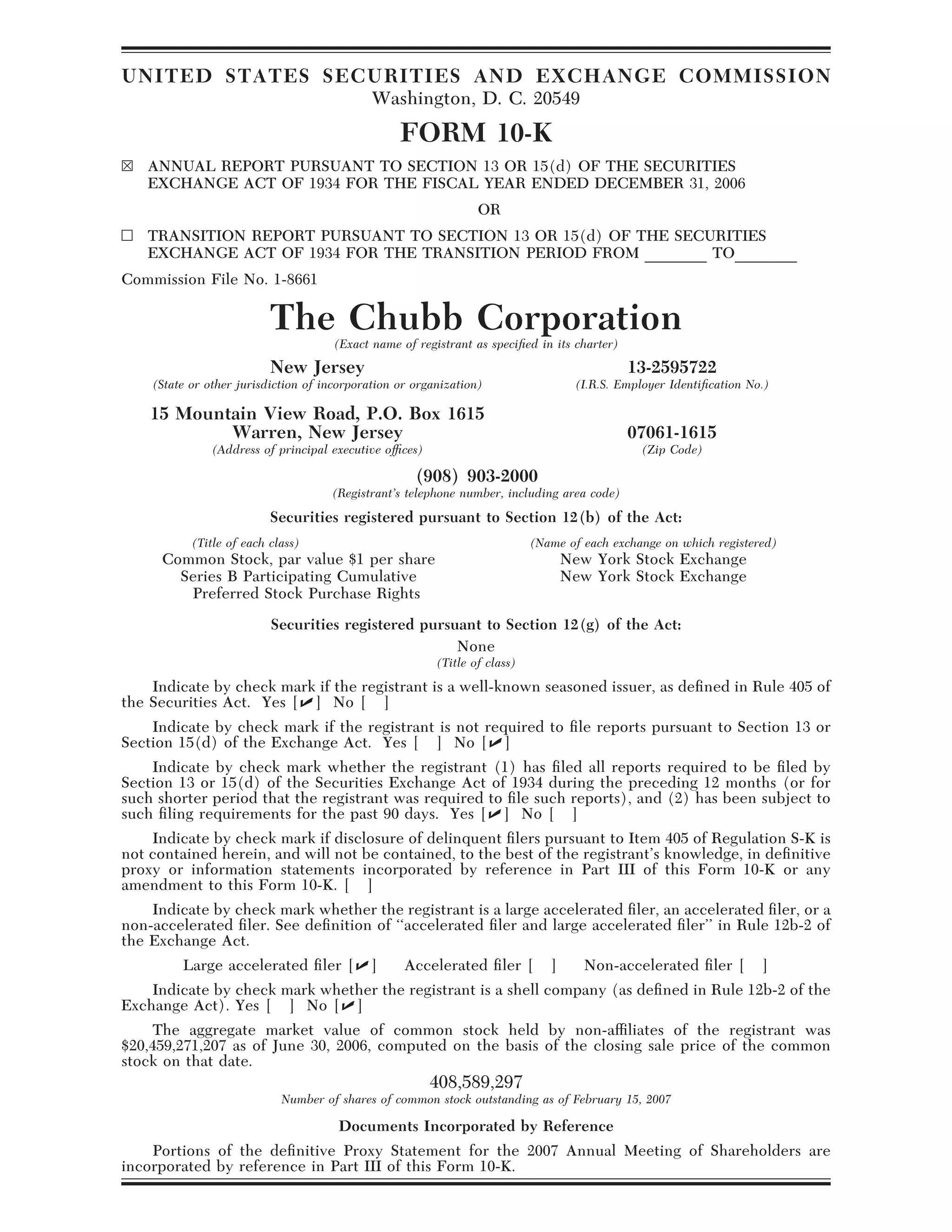 chubb Annual Report 2006 | PDF