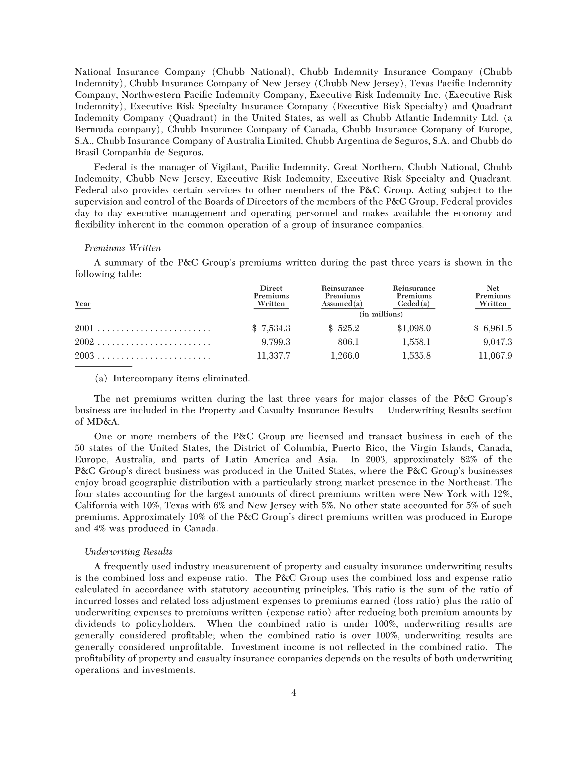 chubb Annual Report 2003 | PDF