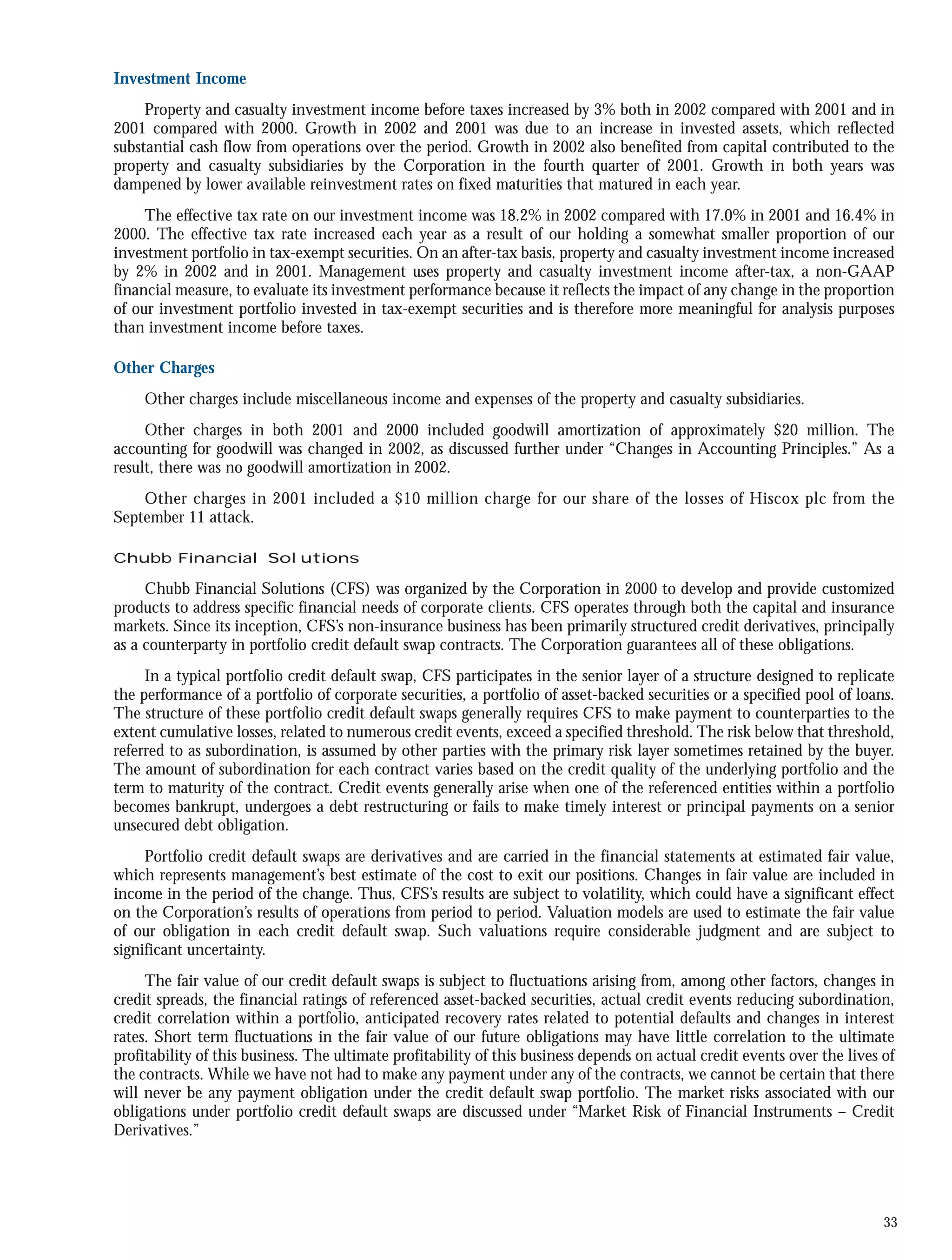 chubb Annual Report 2002 | PDF