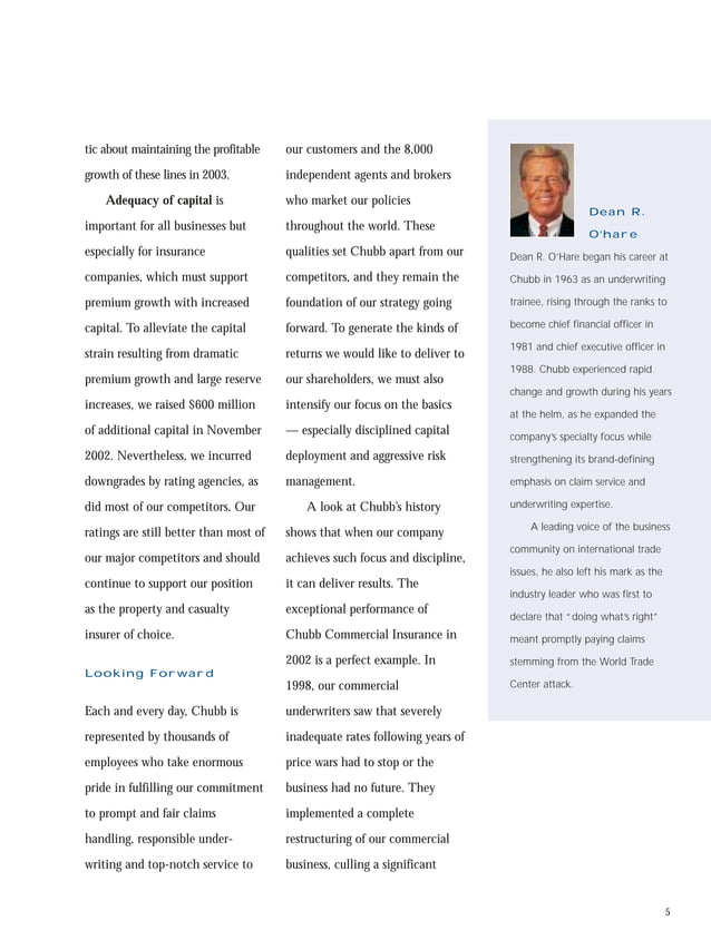 chubb Annual Report 2002 | PDF