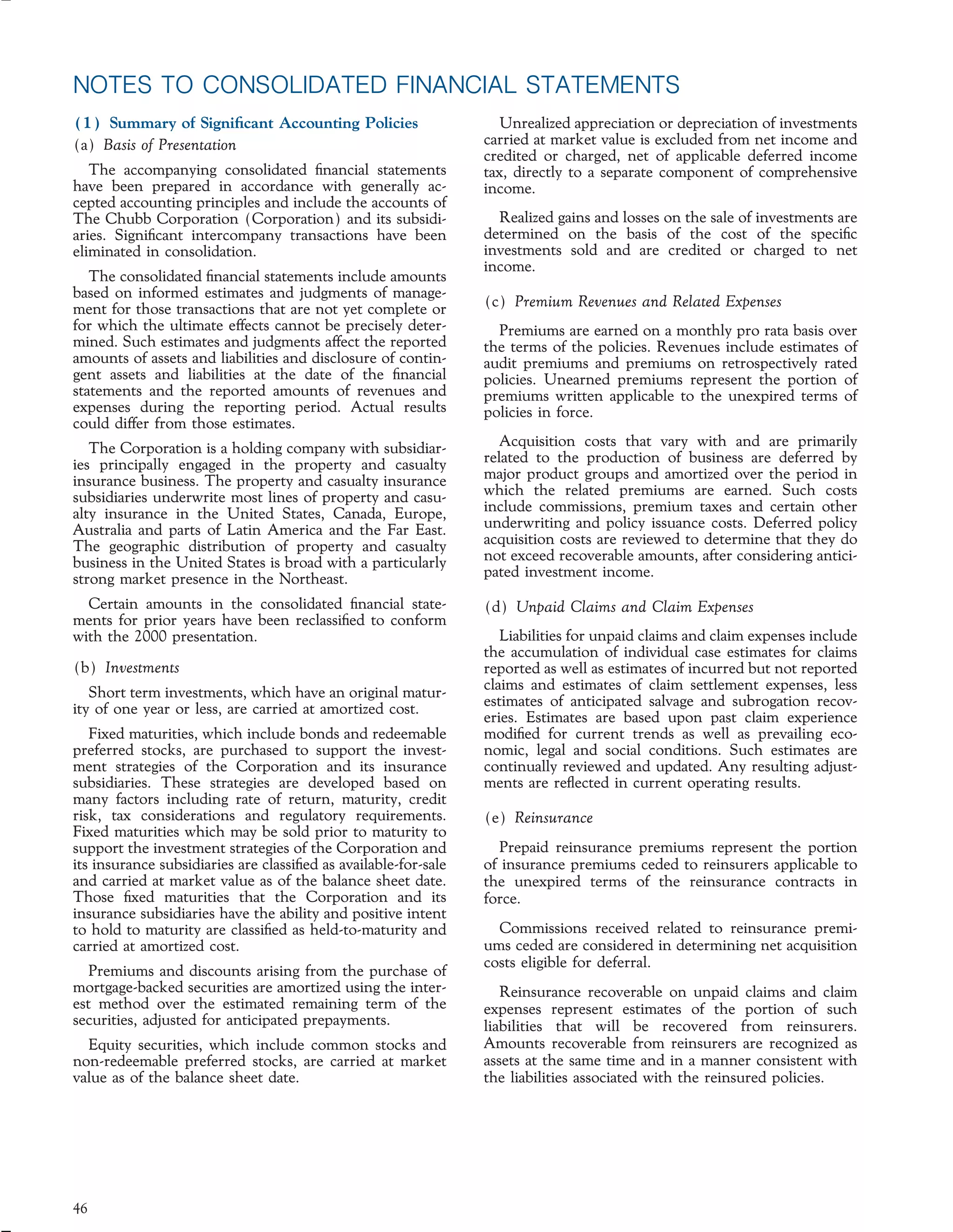 chubb Annual Report 2000 | PDF