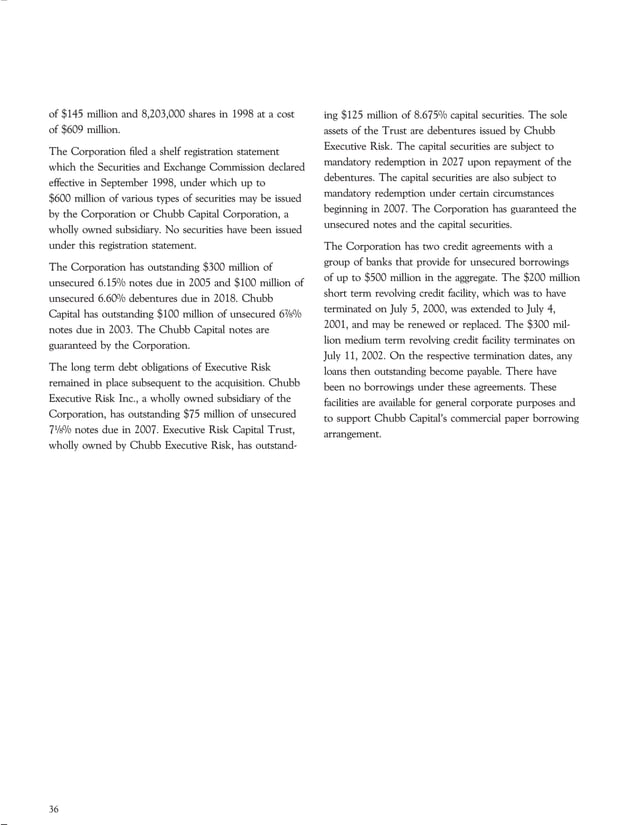 chubb Annual Report 2000 | PDF