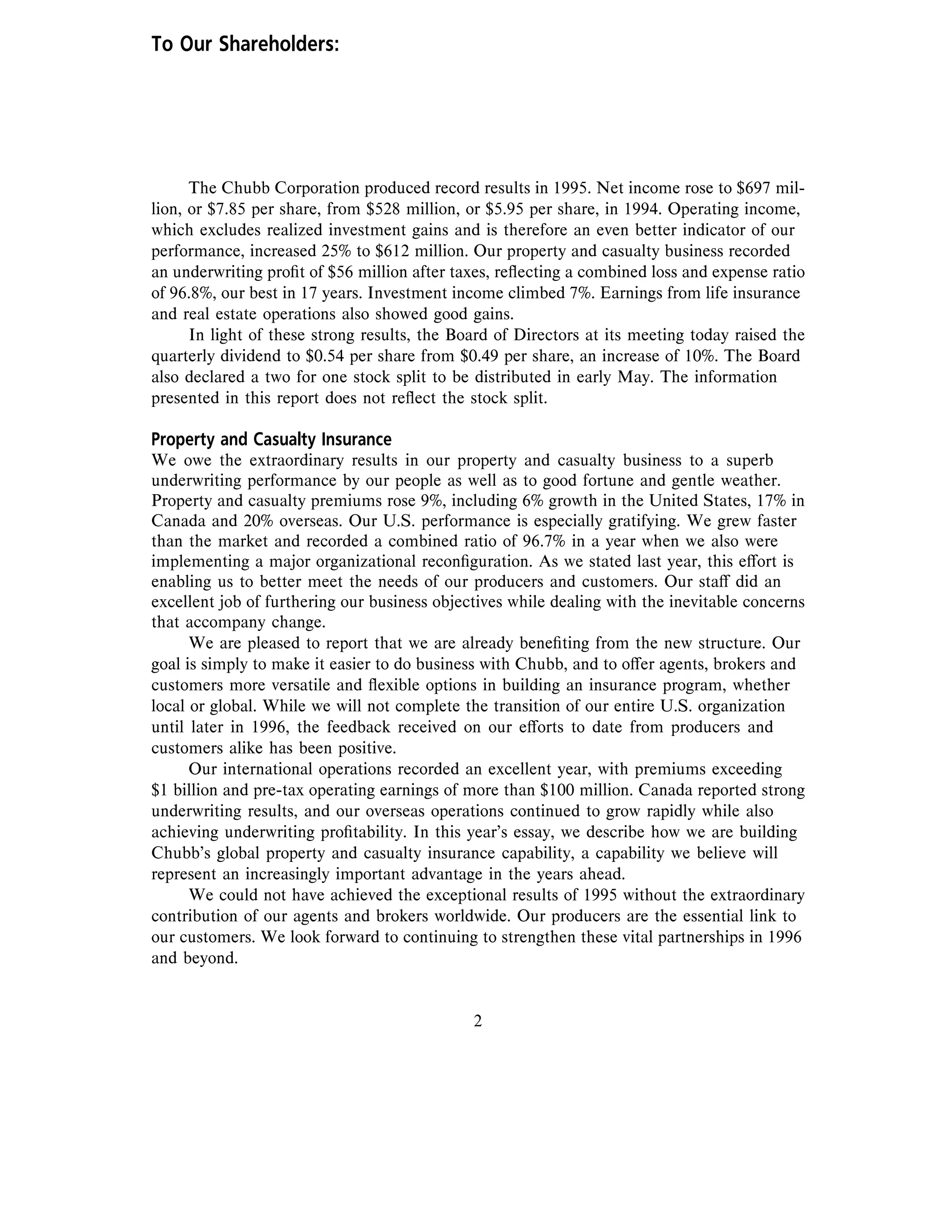 chubb Annual Report 1995 | PDF