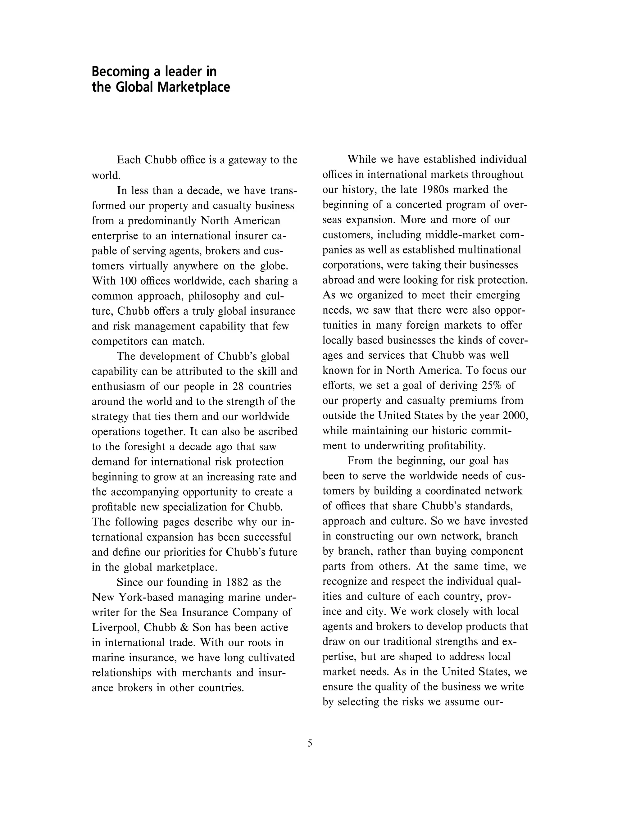 chubb Annual Report 1995 | PDF