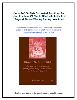 Hindu Sufi Or Sikh Contested Practices And Identifications Of Sindhi ...
