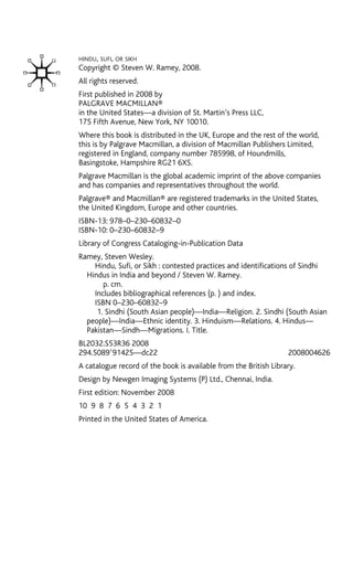 Hindu Sufi Or Sikh Contested Practices And Identifications Of Sindhi ...