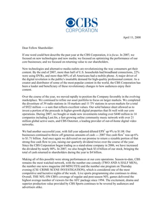 CBS Letter | PDF