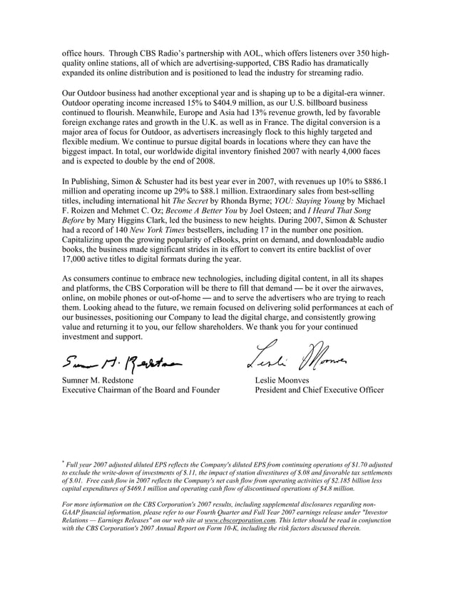 CBS Letter | PDF