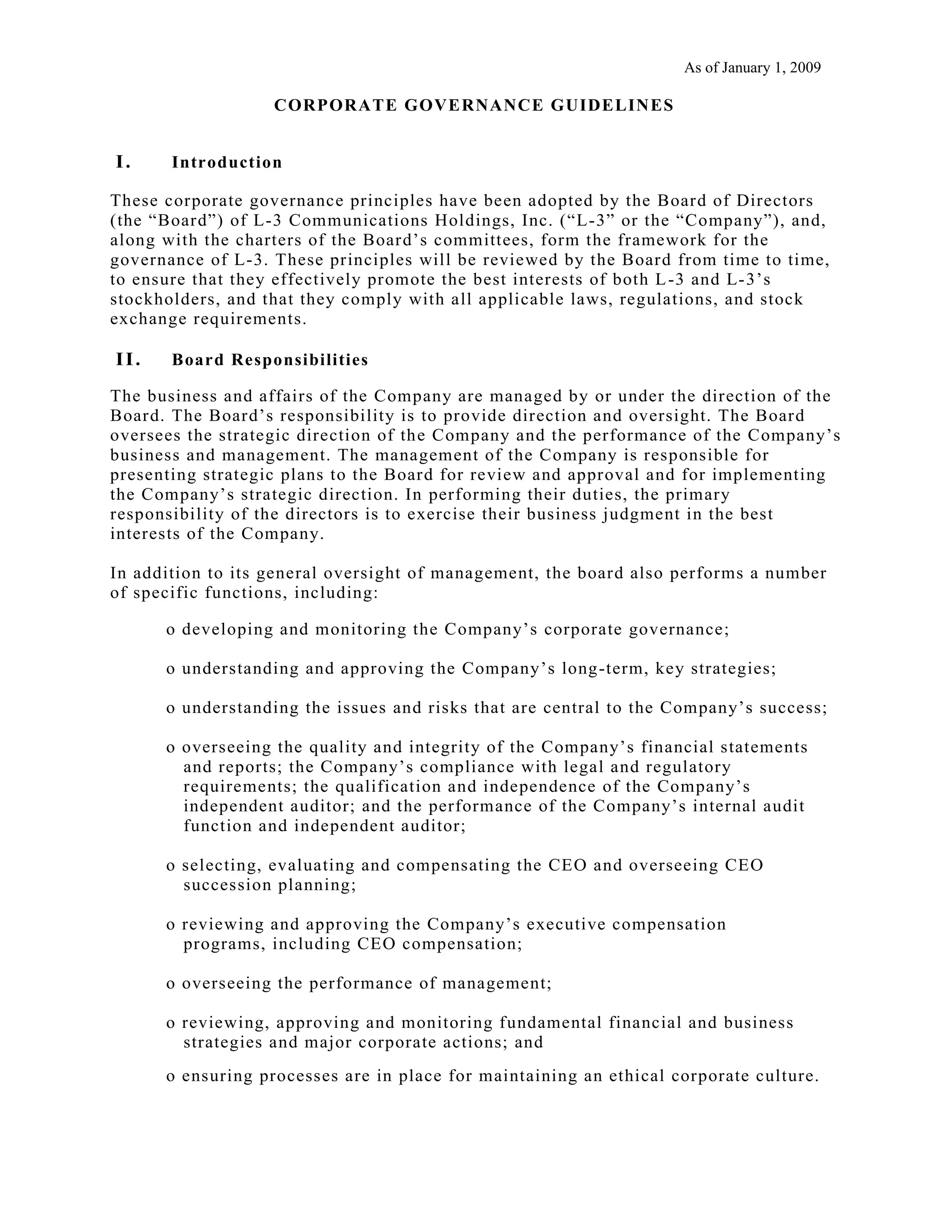 governance l3 comunications guidelines | PDF