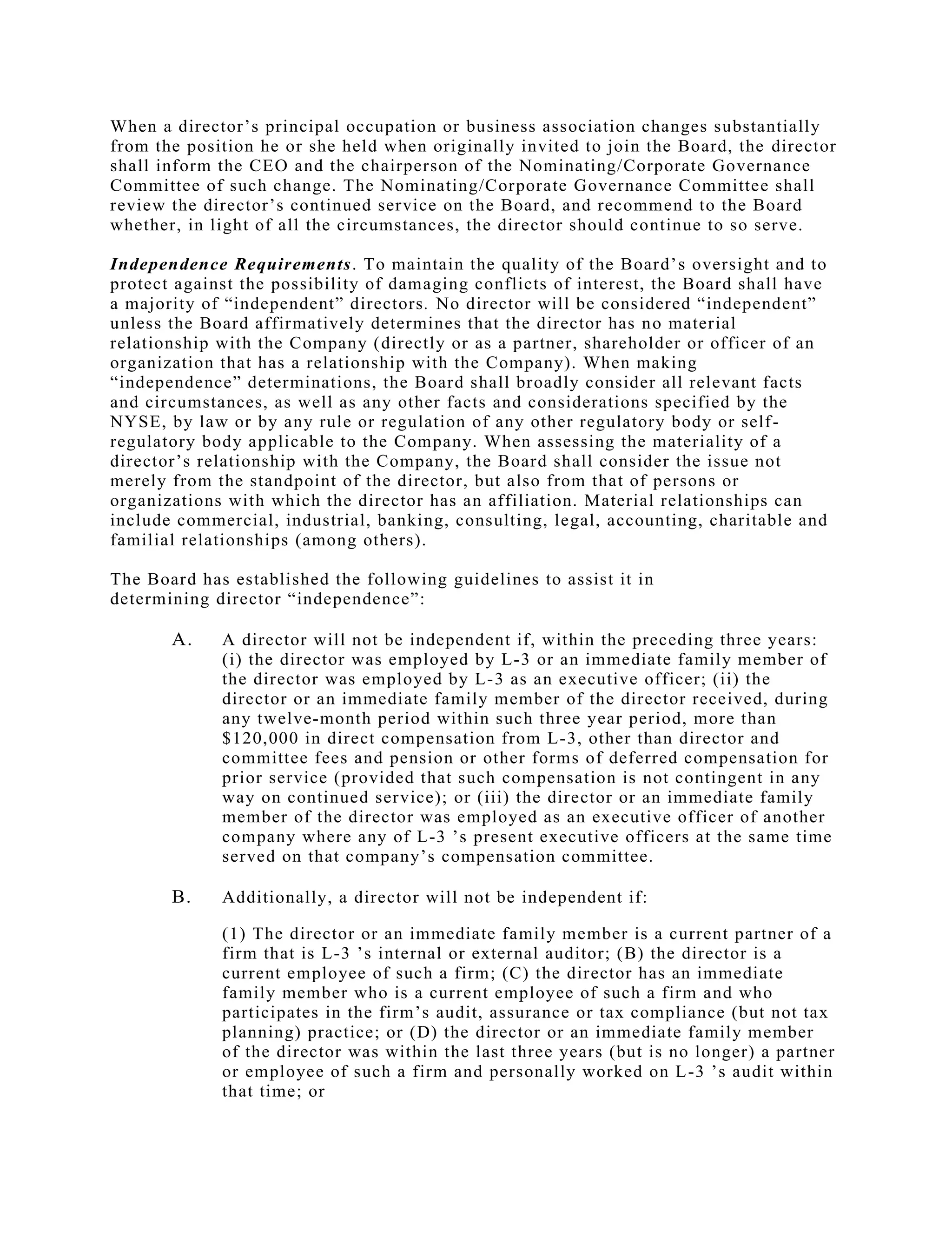 governance l3 comunications guidelines | PDF | Business Accounting & Finance | Business