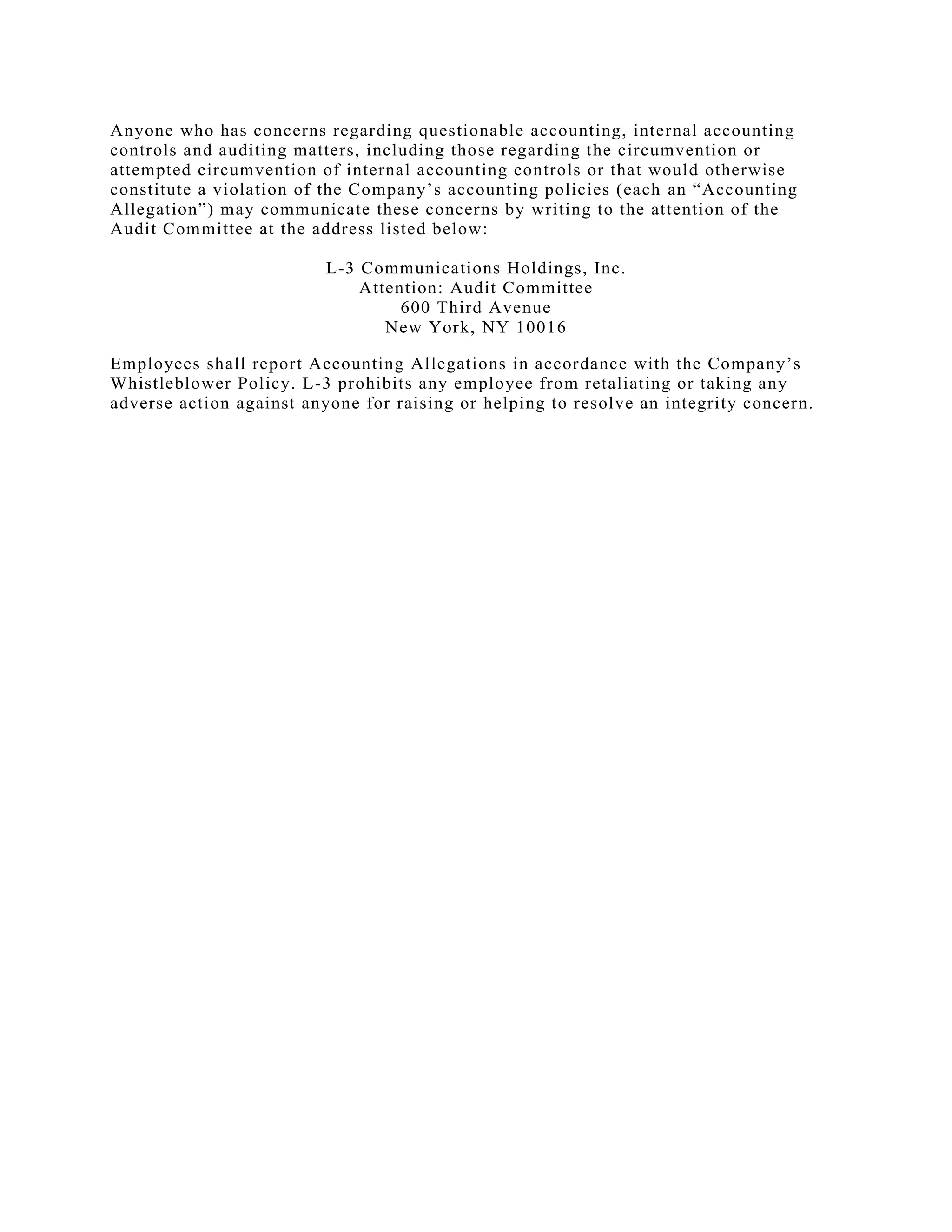 governance l3 comunications guidelines | PDF | Business Accounting & Finance | Business