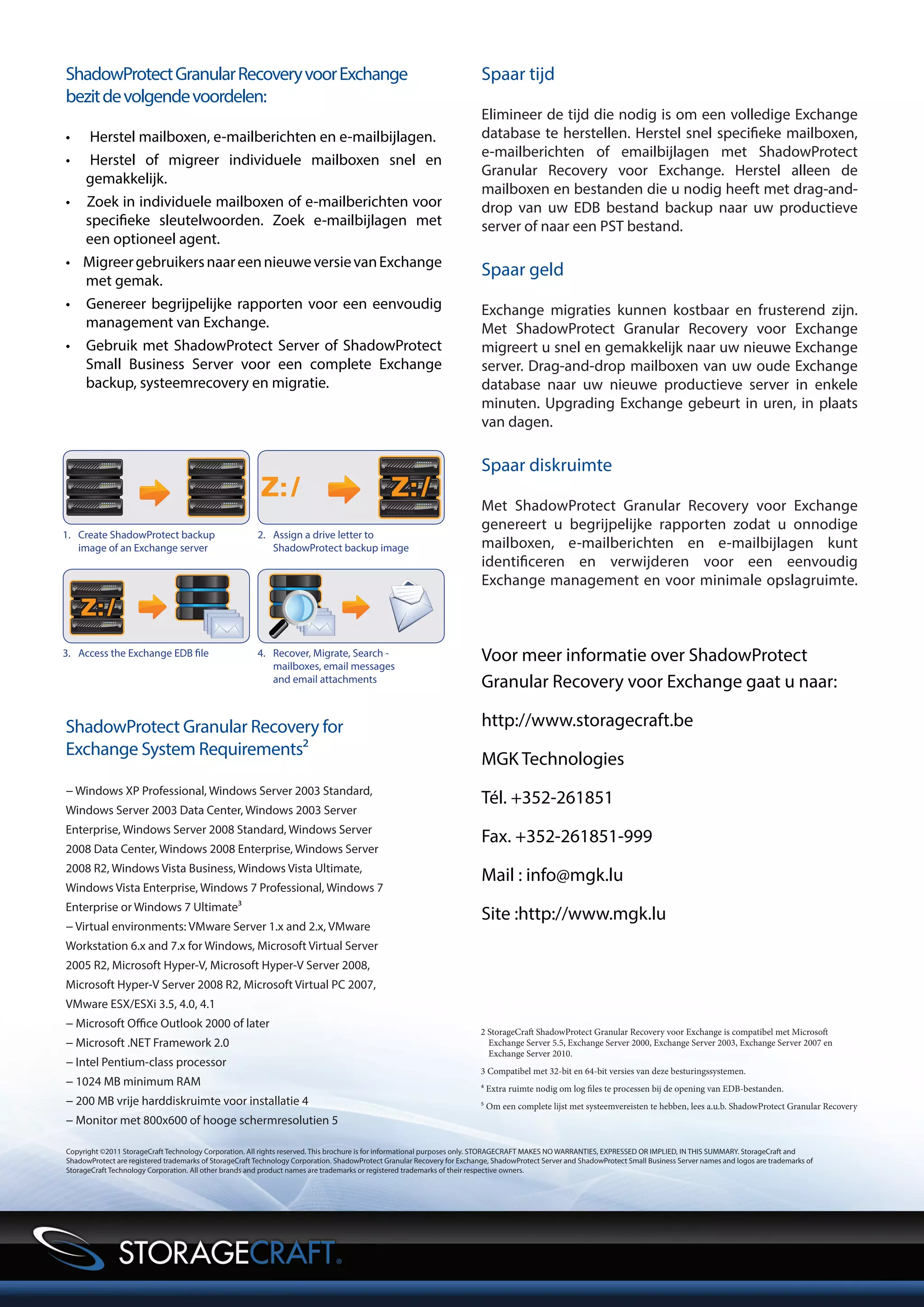 StorageCraft ShadowProtect GRE by StorageCraft Benelux - Vlaams | PDF