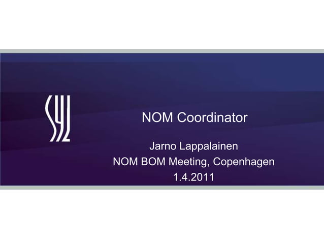 Presentation of NOM Coordinator framework | PPTX