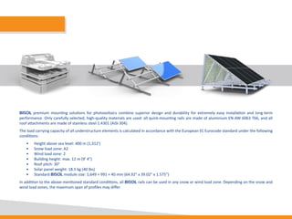 BISOL Solar Company: PV Mounting Systems 2011 | PDF
