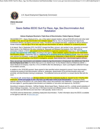110411 EEOC Press Release (Sears Matter) | PDF