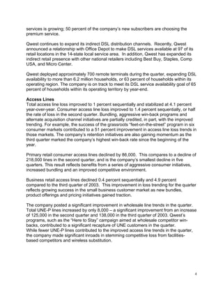 qwest communications Q3 04 | PDF