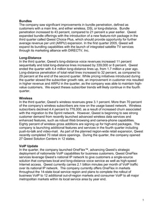 qwest communications Q3 04 | PDF