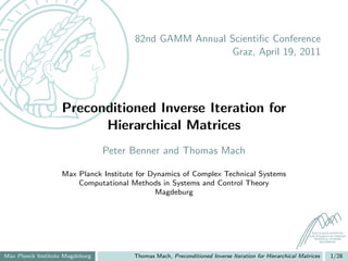 Preconditioned Inverse Iteration for Hierarchical Matrices | PPT