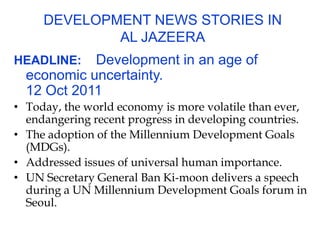 al-jazeera and content analysis of development story | PPTX