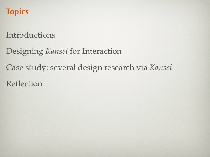 Designing Kansei Experience For Interaction