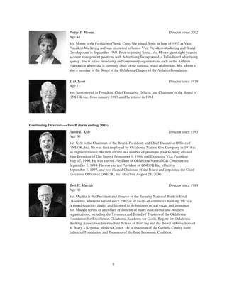 oneok 2003 Proxy Statement | PDF