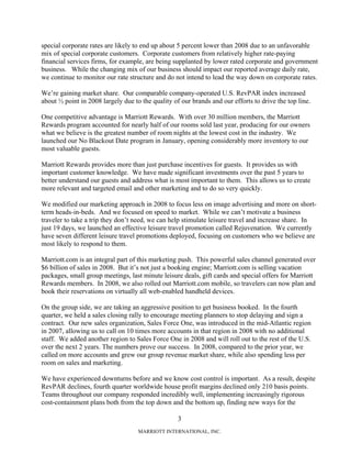 marriott international 2008 Q4 Earnings Call Transcript with Q&A | PDF
