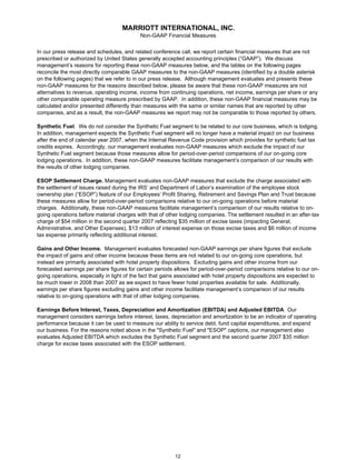 marriott international Third Quarter 2007 | PDF