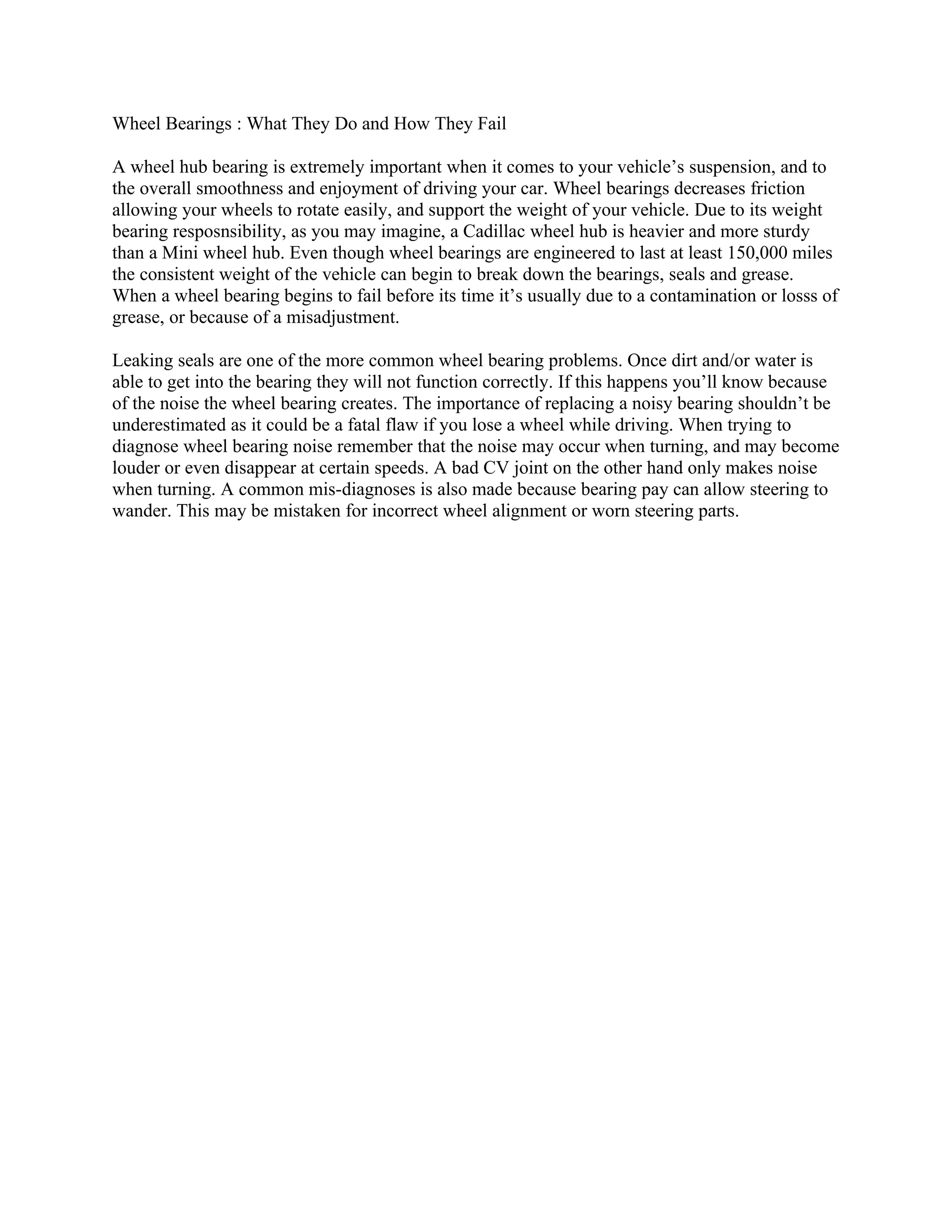 110510 wheelbearings | PDF