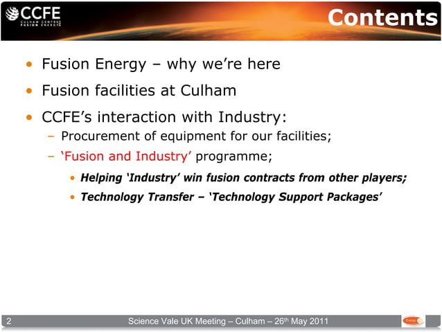 Science Vale UK energy event - fusion technology and industry | PPT