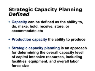 Operations management chapter: capacity management | PPT