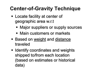 Operations management chapter: facility location | PPT