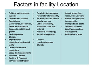 Operations management chapter: facility location | PPT