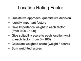 Operations management chapter: facility location | PPT