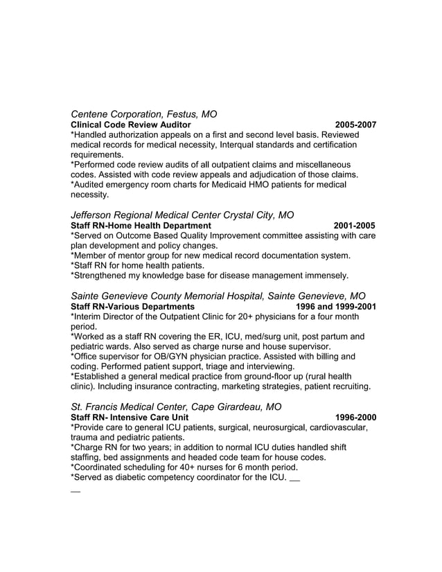 Kertz, Angie Resume | DOC | Healthcare Industry | Industries