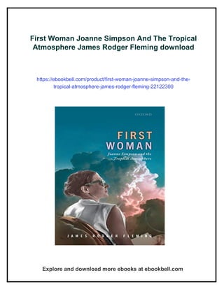 First Woman Joanne Simpson And The Tropical Atmosphere James Rodger ...
